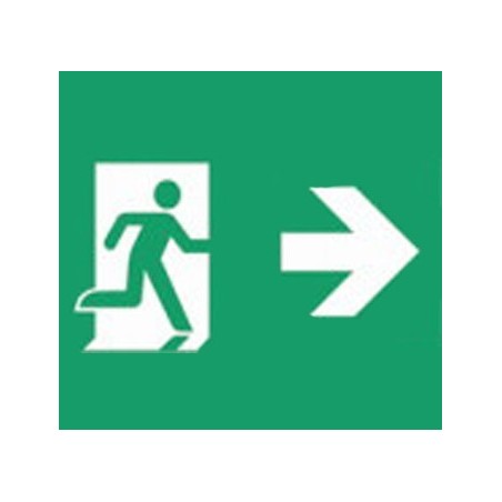 Eticheta prim ajutor, simbol iesire de urgenta dreapta, 400*200 mm ...